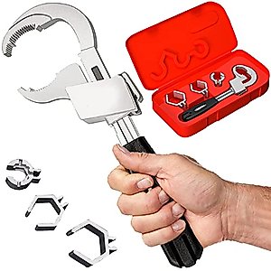 4DJ Universal Adjustable Double-ended Wrench Multifunctional Bathroom Wrench for Pipe Basin Faucet Bathroom Wrench Tool, Disassembly and Assembly Faucet Sink Water Plumbing Repair (DJWW103)