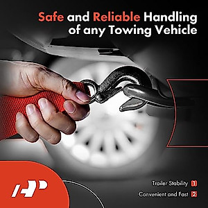 A-Premium Pair (2) Front Tow Hooks Heavy Duty D-Ring with Hardware Compatible with Ford F-150 F150 2009-2021 Pickup, Front Left and Right, Replace# FL3Z17A954C