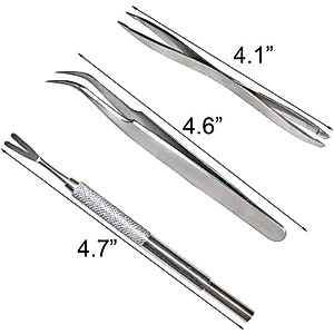 Acronde 3 Pack Tick Remover Tool Set Stainless Steel Tick Remover Kit for Cats and Dogs