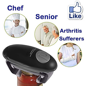 Vitorun Electric Jar Opener, One Press Bottle Opener for Seniors with Arthritis, Restaurant Full–Automatic Hands Free Jar Opener(Black)