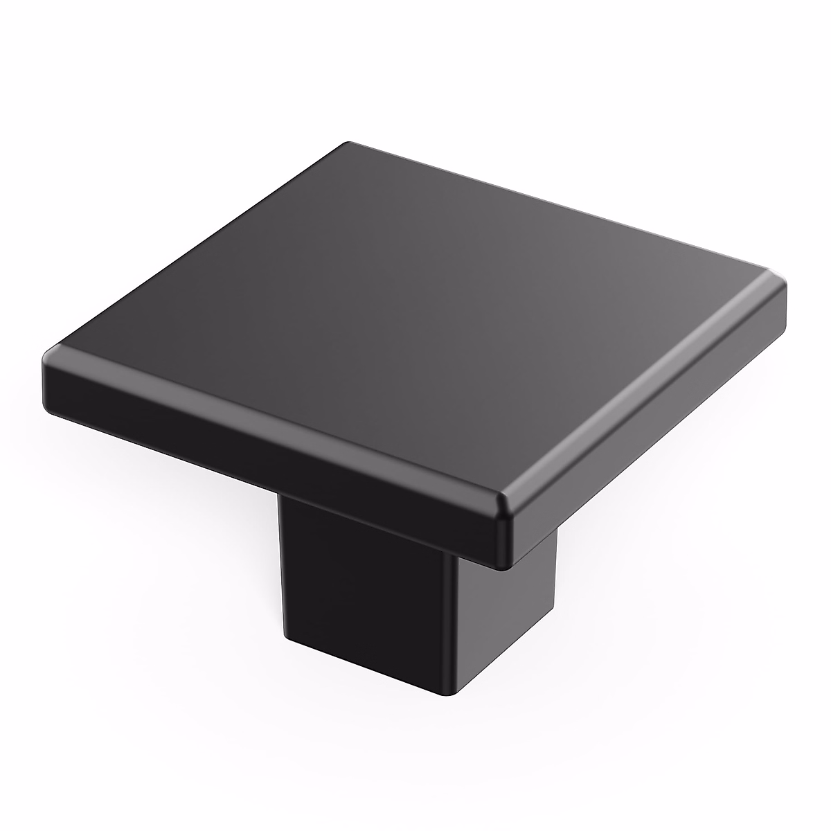 Hickory Hardware 10 Pack of Square Kitchen Cabinet Knobs, Quality Drawer and Dresser Knob, Handle Pulls for Cabinet Doors, Bathroom Drawers, 1-3/16 Inch, Matte Black