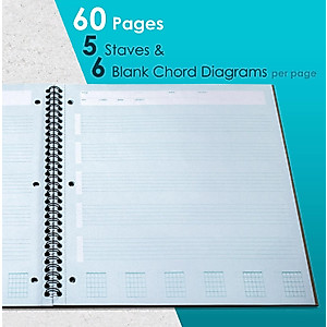 KOALA TOOLS | Guitar Tablature - Guitar Tab Notebook (3 Pack) | 8.5" x 9.75" 60pp. - Blank Paper, Sheets for Music Chord Notation