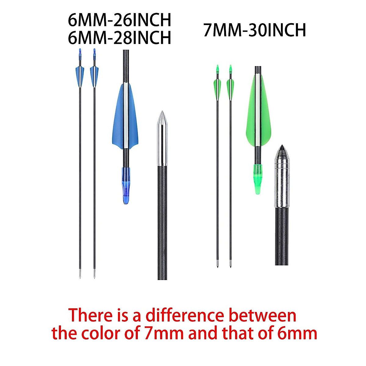 Fiberglass Archery Target Arrows 26 Inch for Youth Children Women Beginner Shooting Practice with Compoud Recurve Bow