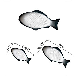 Healeved Ceramic Steaming Plate Porcelain Serving Trays Ceramic Sushi Dish Porcelain Small Fish Platter Dessert Trays Ceramic Fish Dish Japanese Snacks Decor Creative Plate Jewelry Food