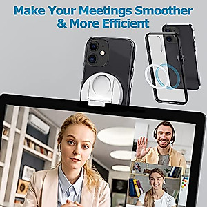 Continuity Camera Mount for MacBook Laptops/iPhone 12, 13 & 14 Series, Compatible with Magsafe, iPhone Webcam Mount for iOS 16 & macOS Ventura, Desk View Avaliable, Includes Magnetic Metal Ring
