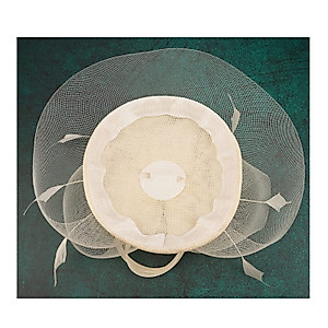 Tea Party Fascinator Kentuckys Derbys Hat Fascinator Pillbox Hat Headband for Cocktail Man Head Band (Khaki, One Size)