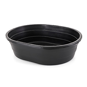 Little Giant ST15 15 Gallon Molded Poly Plastic Oval Stock Water Tank Trough for Cattle, Horses, and Other Livestock Animals, Black (4 Pack)