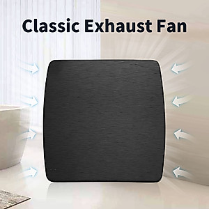 Zeyzer Black Bathroom Fan 110 CFM 1.0 Sone 5.9" Duct Square Ceiling or Wall Mount Ventilation Exhaust Fan for Bathroom/Corridor/Office/Laundry Room/Shop