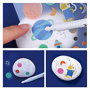 Rock Painting for Arts & Crafts; 12 Non-Toxic Fun Colors; 2 Brushes; 10 Rocks to Inspire Creativity and More; Great as Kids Gift;