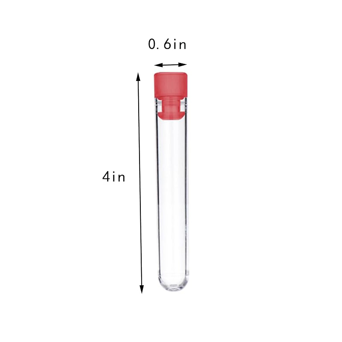 CTFRQC 10 Pcs Test Tubes, Clear Plastic Test Tubes with Caps for Scientific Experiments, Candy Beads Sample Storage, Kids Party Supplies, Halloween, Christmas (15 x 100mm)