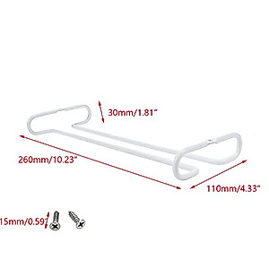 Semetall 10.23" Wine Glasses Rack, Wine Glass Holder Under Cabinet Stemware Rack for Kitchen, Bar ,Cabinet, Set of 2(White)