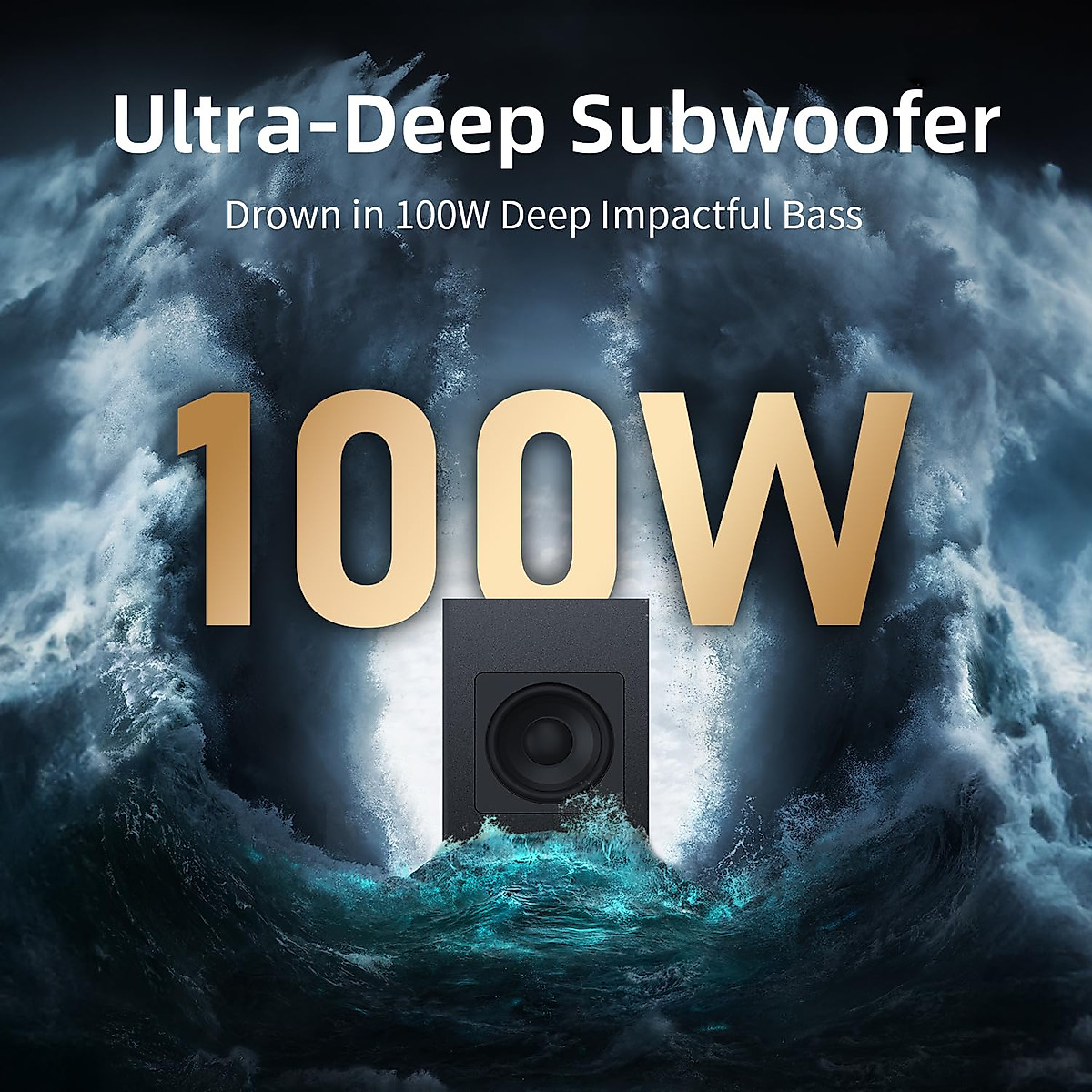 Sound Bars for TV with 100 watts Subwoofer, 16-inch Mountable Sound Bar, 2.1ch Surround Sound System for TV, Bluetooth Soundbar for TV Work with Traditional or Smart TV, Computer