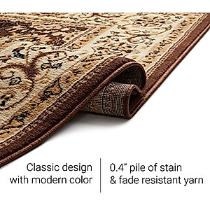 Well Woven Darya Brown Modern Sarouk Area Rug Updated Traditional Persian Style (5'3" x 7'3")