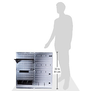 Wall Control 30-WGL-200GVB Galvanized Steel Pegboard Tool Organizer, Galv/Black
