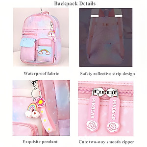 Girls Backpack, Kids Backpacks for Girls, Cute Gradient Kids Bookbags with Compartments Elementary School Bag for Teens