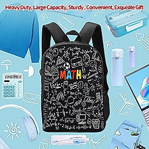 MEDTOGS Math Backpacks for School 17 inch School Bag Large Book Bags for Middle School High School College Travel