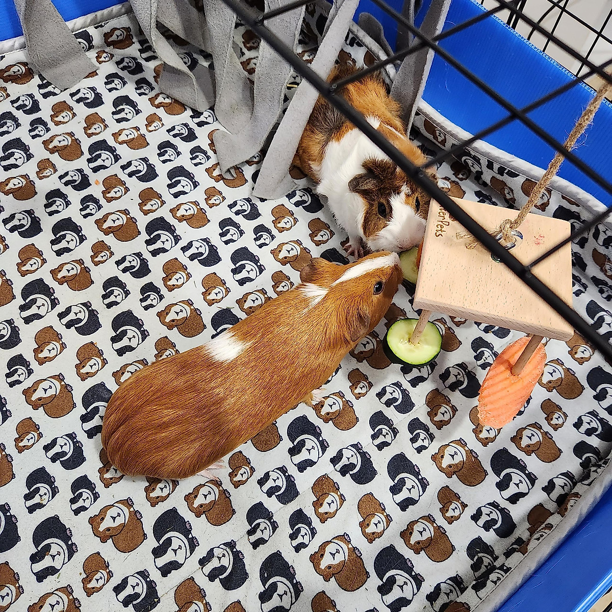 Enrichment Toy Turning Hanging for Guinea Pigs, Rabbits, Birds, Rats and other small pets! Load with Veggies and Fruit (Hanging Toy)