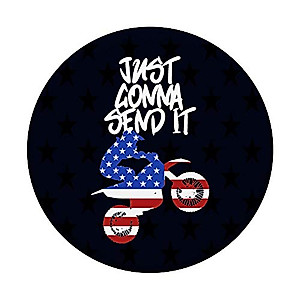 Just Gonna Send It American Flag Dirt Bike Popsocket PopSockets PopGrip: Swappable Grip for Phones & Tablets