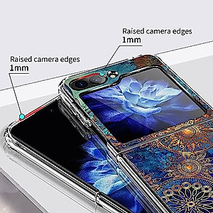 Bcov Galaxy Z Flip 5 Case,Gorgeous Colours Circle Manala Anti-Scratch Solid Hard case Protective Shookproof Phone Cover for Samsung Galaxy Z Flip 5