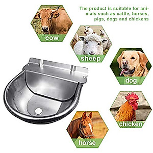 Automatic Horse Waterer Upgraded Livestock Water Bowl Stainless Steel Trough for Cattle Cow Pig Sheep Pet Dog