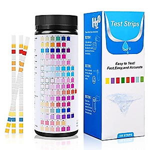 16 in 1 Drinking Water Test Strips, 100 PCS Water Test Kits for Drinking Water Tap Water Well Water, Test Total Chlorine, Bromine, Free Chlorine, PH, Iron, Fluoride, Copper, Mercury, and More
