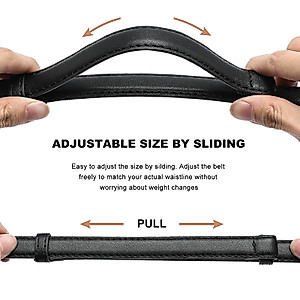 HOTWILL Women Skinny Belts for Dress Thin Waist Belt with Gold Buckle Adjustable Slim Belts 0.78" Width Black Small