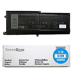 GreenTech DT9XG Replacement Battery for Dell Alienware Area-51M R1 R2 - GreenTech 11.4V 90Whr 9 Cell Battery 7PWKV 0KJYFY CN-0KJYFY