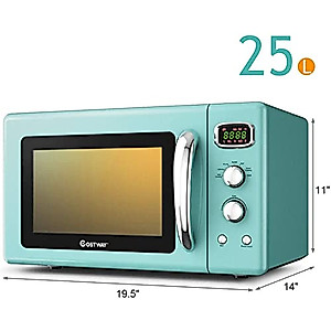 SIMOE Retro Countertop Microwave Oven, 0.9 cu.ft. 900 W Compact Micro-wave Oven with LCD display and 5 Micro Power