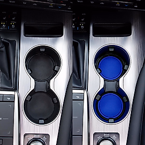 Alpmosn Car Cup Holder Coaster, 4 Pack Non-Slip Cup Holders, Anti Scratch Insert Cup Coasters, Universal Vehicle Interior Accessories for Women and Men (Dark Blue)