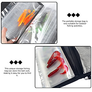 BESPORTBLE Fishing Bait Bag Fishing Bag Fishing Lures Organizer Portable Bait Organizer Fishing Tackle Bag Portable Fishing Pouch Transparent Tackle Foldable Soft Bait PVC Seal