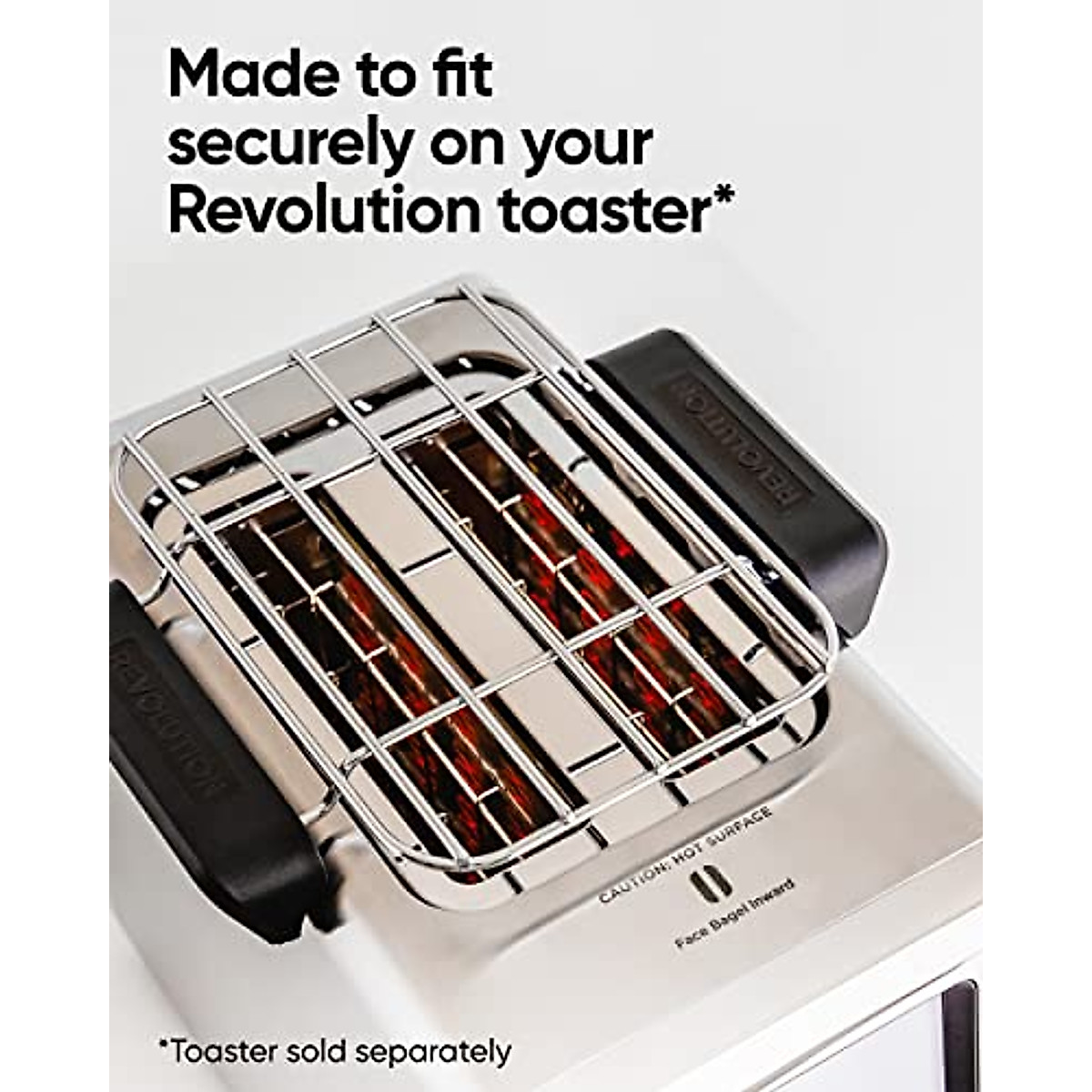 Warming Rack accessory for Revolution toasters - accessory only. Heat up croissants, buns, muffins, banana bread, pastries, cookies, soft pretzels, pizza and more with your Revolution toaster.
