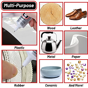 B7000 Rhinestone Glue for Jewelry Making, Clear Glue for Crafts Fabric Glue with Precision Tips Adhesive Glue with Dotting Pens Tweezers for Metal Stone Nail Art Beading Wood Glass 0.5 fl oz, 3 Packs