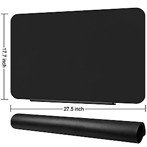 LOHOME Desk Pads Artificial Leather Laptop Mat with Fixation Lip, Perfect Desk Mate for Office and Home, Rectangular, Large, Black