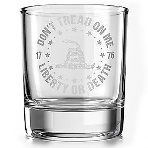 Don't Tread Patriotic - Old Fashioned Whiskey Rocks Bourbon Glass - 10 oz capacity