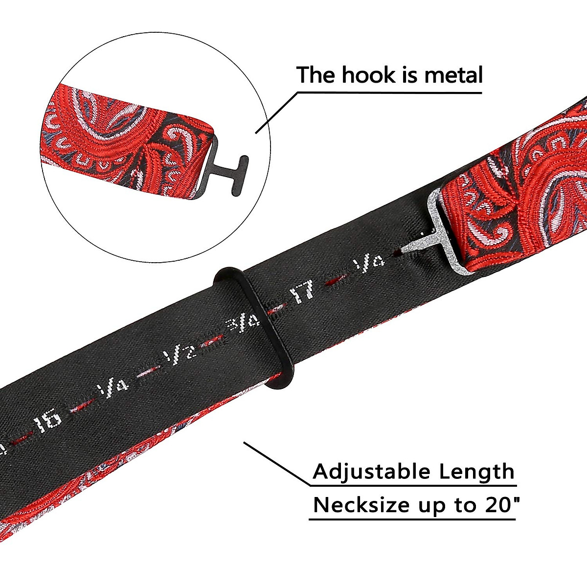 Alizeal Mens Gradient Paisley Self Bow Tie and Hanky Set, Rose Pink