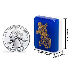 Yellow Mountain Imports American Mahjong Set, Koi Fish with Soft White Leatherette Case, Four Acrylic All-in-One Racks with Pushers, Wind Indicator, Dice, and Wright Patterson Count Scoring Coins