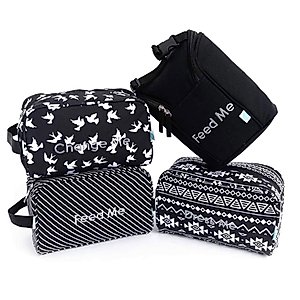Easy Baby - Diaper, Bottle, and Supplies - Organizer Pouches - Change, Feed, and Dress Me (4 Pack Brooklyn) | Organizing Packing Tote Cubes for Baby Items | Good for Travel and Keeping Organized