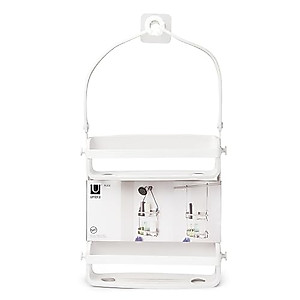 Umbra Flex Hanging Shower Caddy, Bathtub Shelf and Bathroom Organizer, White