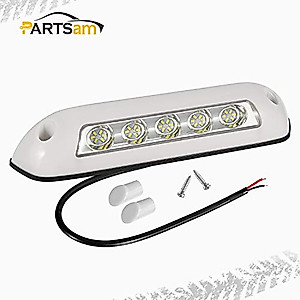 Partsam 2Pcs 12V RV LED Porch Awning Lights Bar White 30 LED Exterior/Interior Wall Lamps Utility Strip Lights Bar Surface Mount for Trucks Motorhome Caravan Camper Trailer