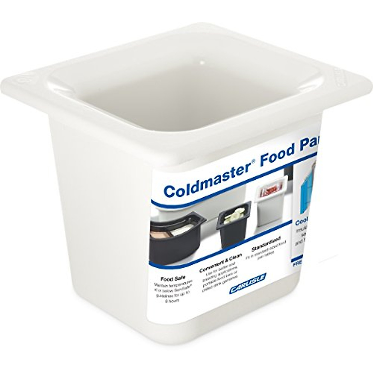 CFS CM110402 Coldmaster ABS Standard Sixth-Size Food Pan, 1.6 qt. Capacity, 6.84" x 6.25" x 5.91", White