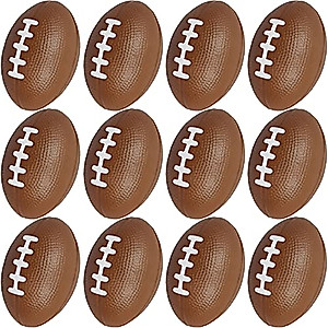 Mini Foam Footballs 12 Pcs Pack | 3.25” Inch Party Favor Balls for Kids | Mini Football Stress Ball Bulk | Toy Sports Little Footballs | Big Game Party Decoration Balls | Small Foam Football for Kids