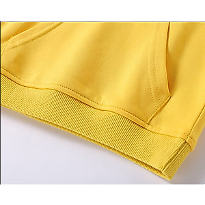 TeTii Baby Toddler Kids Boy Girl Solid Casual Pocket Hoodie Sweatershirt Pullover Yellow