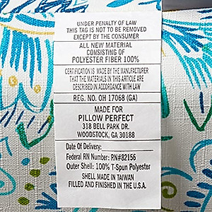 Pillow Perfect Paisley Outdoor Round Corner Chair Cushion Deep Seat, Weather, and Fade Resistant, Square Corner - 36.5" x 18", Blue/Yellow Gilford