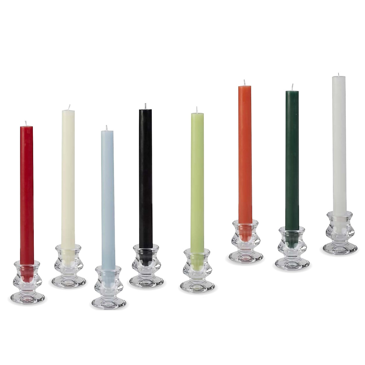 Biedermann & Sons 2 Pack Tall Taper Candles - Unscented Dinner Candle Set 10 Hour Burn Time, 10-Inch, Amber Orange