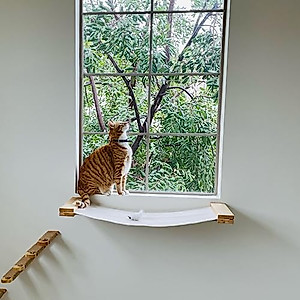FUKUMARU Cat Wall Furniture, 34 x 13 inch Cat Hammock for DIY Cat Wall Shelves and Cat Window Perch, for Most Kitten, Medium and Large Cats