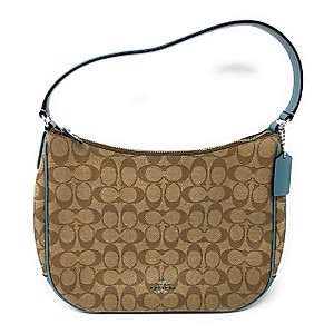Coach F29209 ZIP SHOULDER BAG IN SIGNATURE CANVAS CYAN