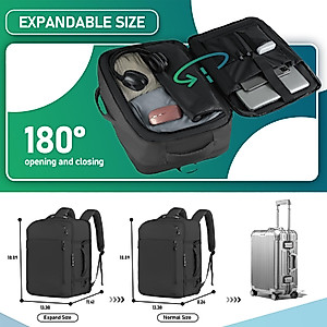 Carry On Backpack, Large Travel Backpack, Extra Large Expandable 40L Airline Approved Business Travel Backpack, Anti Theft Waterproof Luggage Backpack With USB Port Computer Backpack For Men & Women