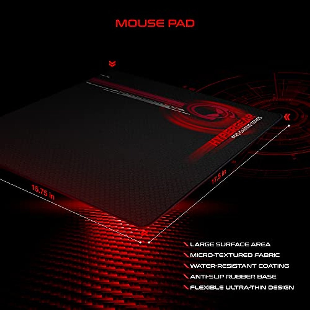 HyperGear 4-in-1 Gaming Kit RGB Backlit Gaming Keyboard, 4 Level DPI Switch Mouse, Stereo Gaming Headphones with Mic, Mousepad for PC in Game & Online Chat