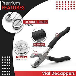 Scientific Labwares Vial Decapper and Crimper Pliers Set- Perfect for Decapping and Sealing 11mm and 20mm Vials and Bottles (13mm/20mm Decapper, 20mm Crimper)