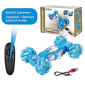 BEMITON Remote Control RC Cars for Boys,Gesture Sensing RC Stunt Car 6 7 8-12 9 10 11 Year Old Kids Gifts,4WD Off Road Double Sided Drift Truck,Transformer Remote Controlled Offroad Vehicle
